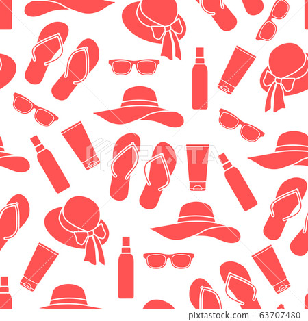 Vector pattern Travel Summer Beach Sun Protect - Stock Illustration ...