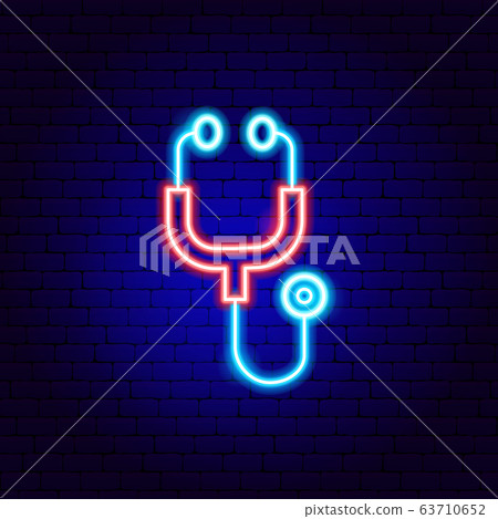 Stethoscope Neon Sign - Stock Illustration [63710652] - PIXTA