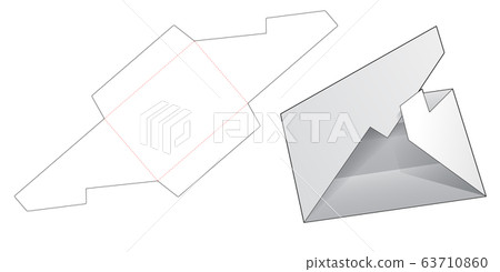 Interlock envelope die cut template - Stock Illustration [63710860] - PIXTA