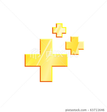 Gold health regeneration symbol crosses on... - Stock Illustration ...