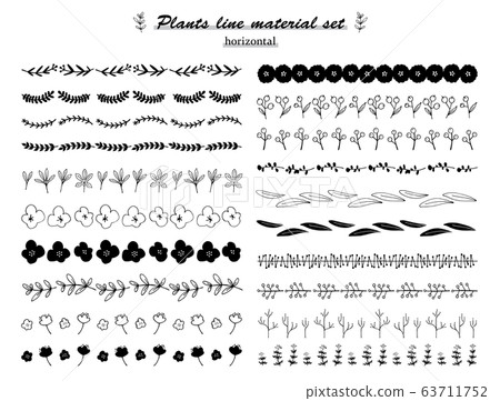 Plant line material set (Horizontal) - Stock Illustration [63711752 ...