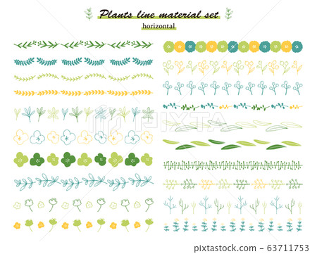 Plant line material set (Horizontal) - Stock Illustration [63711753 ...