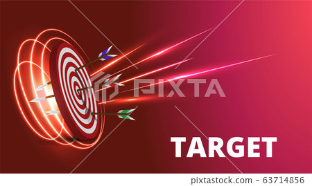 Vector realistic illustration with target - Stock Illustration ...