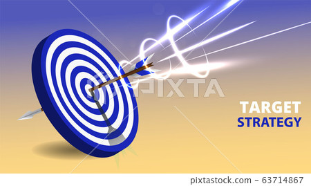 Vector realistic illustration with target - Stock Illustration ...