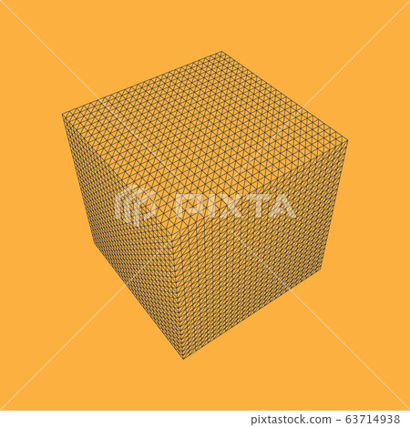 Vector illustration of 3D CUBE Wireframe Mesh - Stock Illustration ...