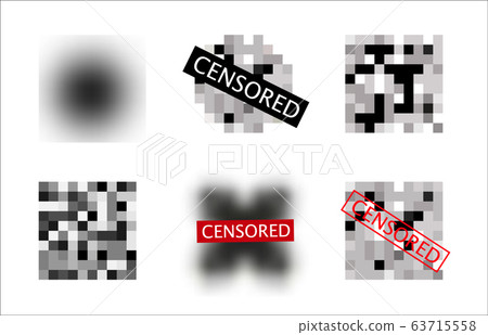 Set of Pixel censored signs. Censor bar... - Stock Illustration ...