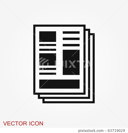 Newspaper icon vector. Symbol of news. Flat - Stock Illustration ...