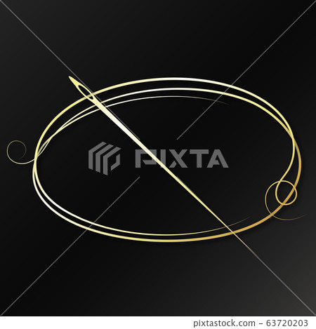 Gold needle with thread symbol - Stock Illustration [63720203] - PIXTA