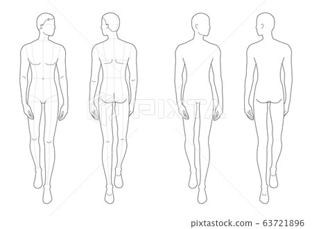 Fashion template of walking men. - Stock Illustration [63721896] - PIXTA