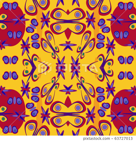 Abstract seamless colourful pattern exotic shapes - Stock Illustration ...