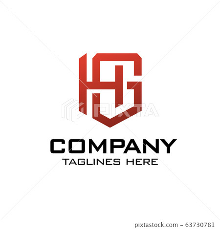 creative initial letter GH,HG as shield logo... - Stock Illustration ...