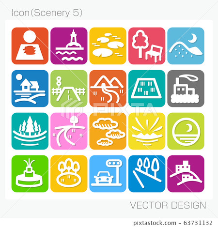 Icon / Landscape (Scenery 5) Vector Design - Stock Illustration ...