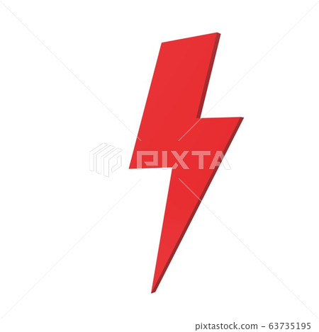 3d thunderbolt sign. lightning symbol. red... - Stock Illustration ...