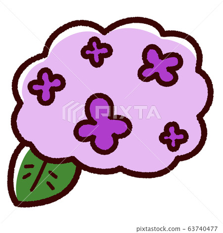 Cute hydrangea purple - Stock Illustration [63740477] - PIXTA