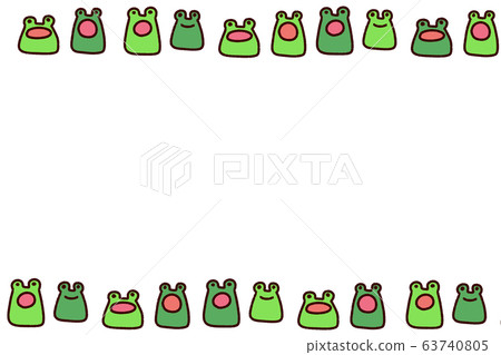 Cute frogs frame 1 - Stock Illustration [63740805] - PIXTA