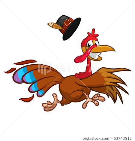 Thanksgiving Turkey Escape Cartoon Character. - Stock Illustration ...