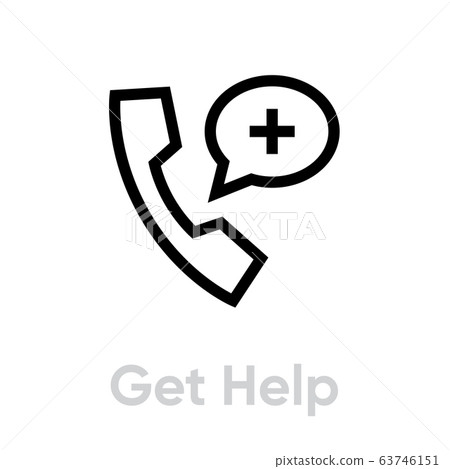 Get Help Protection measures icon. Editable... - Stock Illustration ...