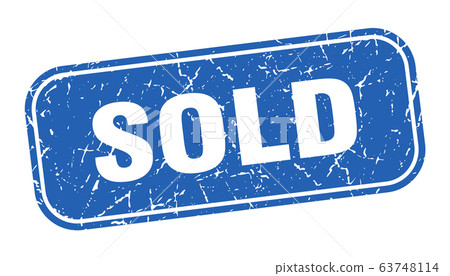 sold stamp. sold square grungy blue sign. - Stock Illustration ...