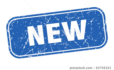 new stamp. new square grungy blue sign. - Stock Illustration [63748161 ...