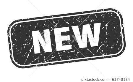 new stamp. new square grungy black sign. - Stock Illustration [63748184 ...