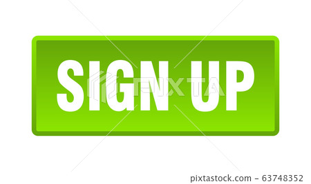 sign up button. sign up square green push button-插圖素材 [63748352] - PIXTA圖庫