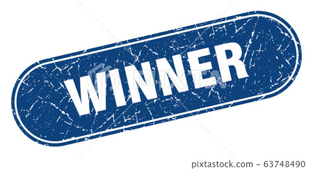 winner sign. winner grunge blue stamp. Label - Stock Illustration ...
