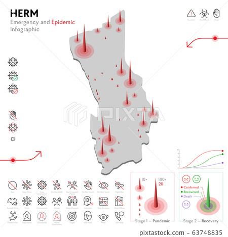 Map of Herm Epidemic and Quarantine Emergency... - Stock Illustration ...
