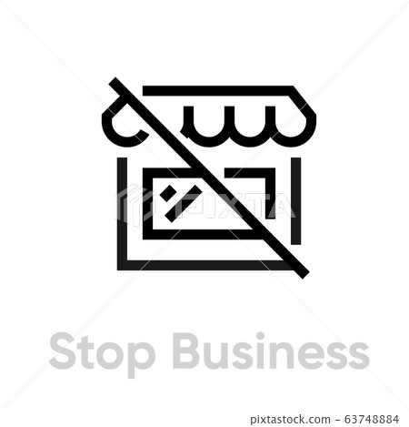 Stop Business Protection measures icon.... - Stock Illustration ...