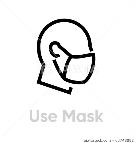 Use Mask Protection measures icon. Editable... - Stock Illustration ...