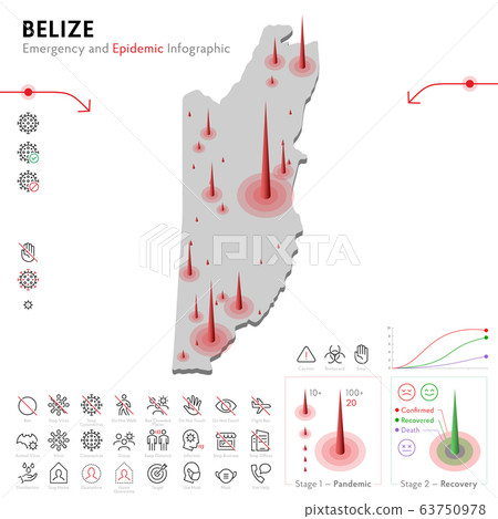 Map of Belize Epidemic and Quarantine Emergency... - Stock Illustration ...