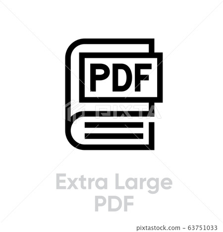 Extra large PDF book icon. Editable line vector. - Stock Illustration ...