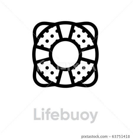 Lifebuoy help icon. Editable line vector. - Stock Illustration ...