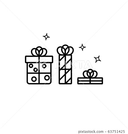 Simple outline present vector icon. - Stock Illustration [63751425] - PIXTA
