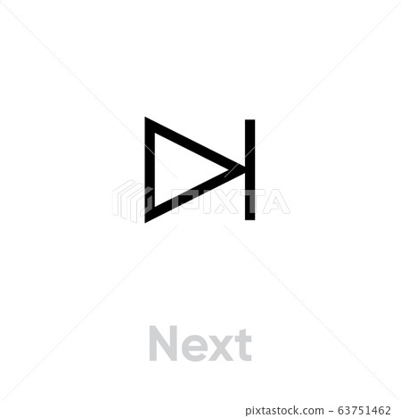 Next icon. Editable Vector Outline. - Stock Illustration [63751462] - PIXTA
