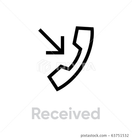 Receive call icon. Editable line vector. - Stock Illustration [63751532 ...