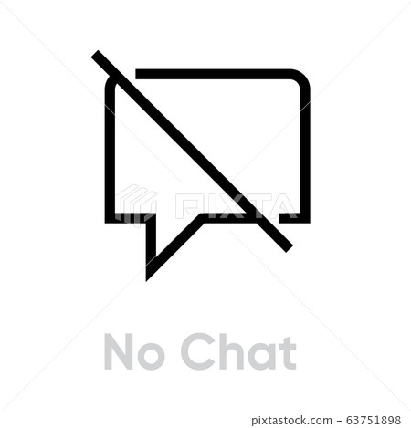 No chat message icon. Editable line vector. - Stock Illustration ...