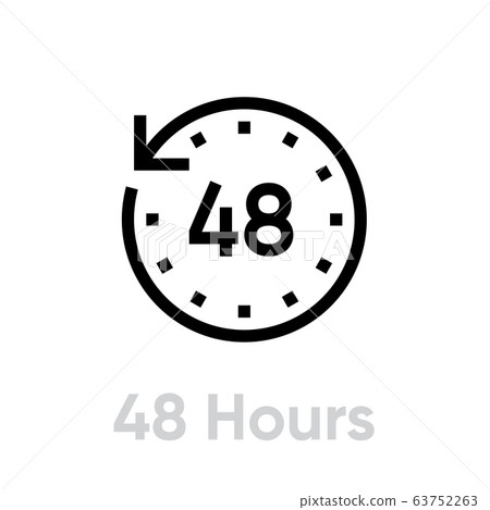 48 hours icon. Editable Vector Outline - Stock Illustration [63752263 ...