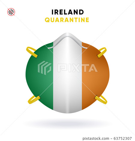 Ireland Quarantine Mask with Flag. Medical... - Stock Illustration ...