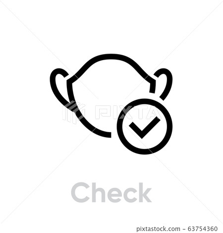 Check Mask icon. Editable line vector. - Stock Illustration [63754360 ...