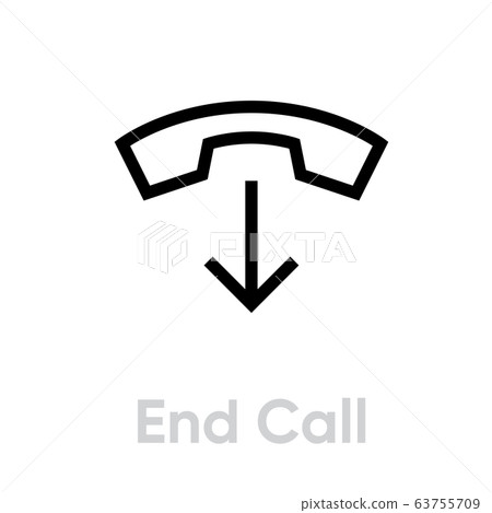 End Call icon. Editable line vector - Stock Illustration [63755709] - PIXTA
