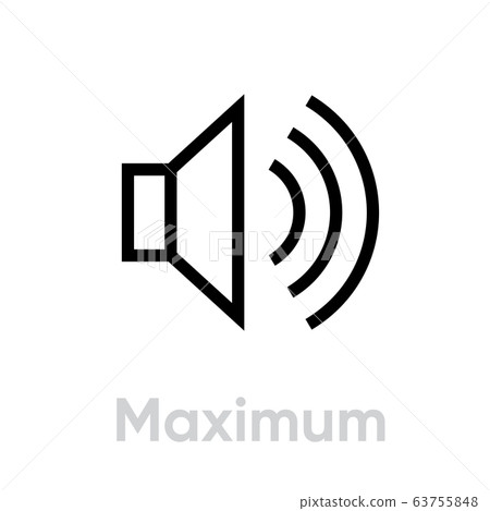Max Volume high sign icon editable line - Stock Illustration [63755848 ...