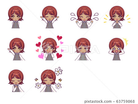 Cute girl character SD illustration set - Stock Illustration [63759868 ...