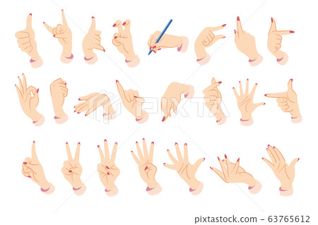 Female hand illustration set - Stock Illustration [63765612] - PIXTA