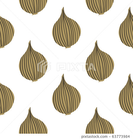 Geometric onion seamless pattern. Hand drawn onion - Stock Illustration ...