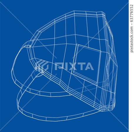 Medical surgical mask. Blueprint style. Vector - Stock Illustration ...