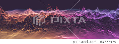 Colorful Wavy Particle Surface Banner - Stock Illustration [63777479 ...