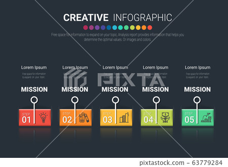 Infographic design template with numbers 5... - Stock Illustration ...