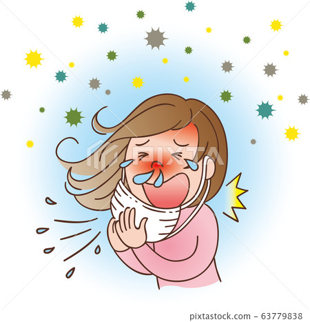 Intense sneezing shock girl - Stock Illustration [63779838] - PIXTA