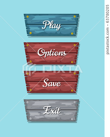 Computer game menu interface cartoon collection-插圖素材 [63780205] - PIXTA圖庫