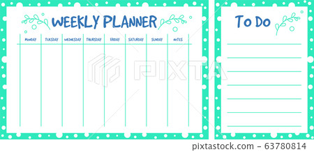 Weekly planner design template vector isolated, - Stock Illustration ...